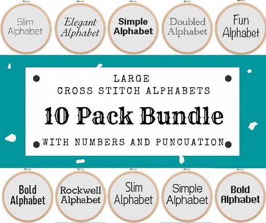 Cross Stitch Alphabet Patterns | Cross Stitch Letters | Large Cross Stitch Font | Cross Stitch Pattern PDF - Etsy