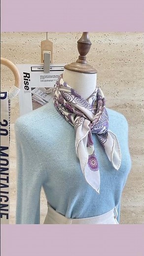 Chic Neck Scarf Tutorial: Easy Way to Tie a Small Silk Scarf #Scarftutorial#Scarfstyle#Howtotiescarf