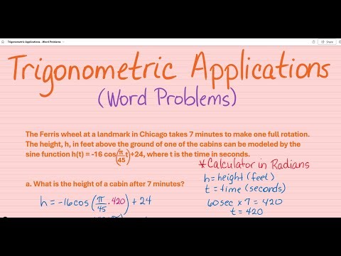 Trigonometric Applications - Word Problems