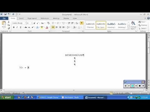 Construct a memo using proper format in Word.