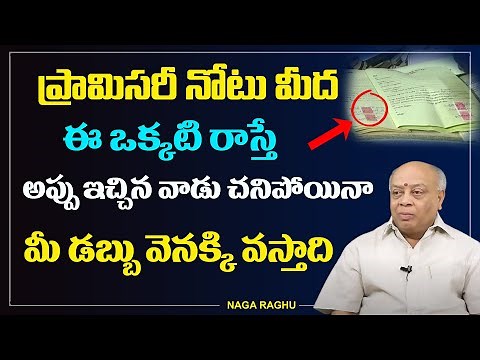High Court Advocate Naga Raghu About Promissory Note Precautions | How to Write Promissory Note