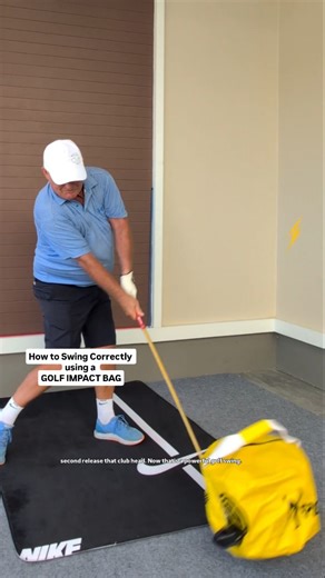 how to swing correctly using a golf impact bag. the way to a powerful golf swing. #golf #golftips #golfcoaching⛳ | David Holloway