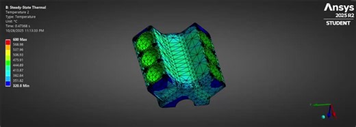 "Thermal analysis of V6 engine block with ANSYS 2025 R2" | Priyanka Patil posted on the topic | LinkedIn