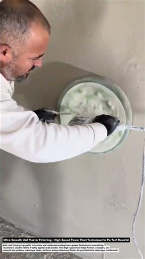 Ultra-Smooth Wall Plaster Finishing – High-Speed Power Float Technique for Perfect Results!.