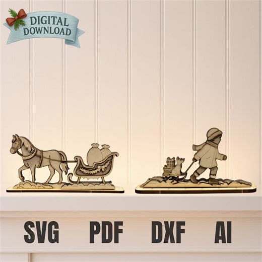 Christmas Town Square SVG Files – Laser Cut Holiday Village Base Plates and Carolers for Glowforge and Xtool | Digital Download - Etsy