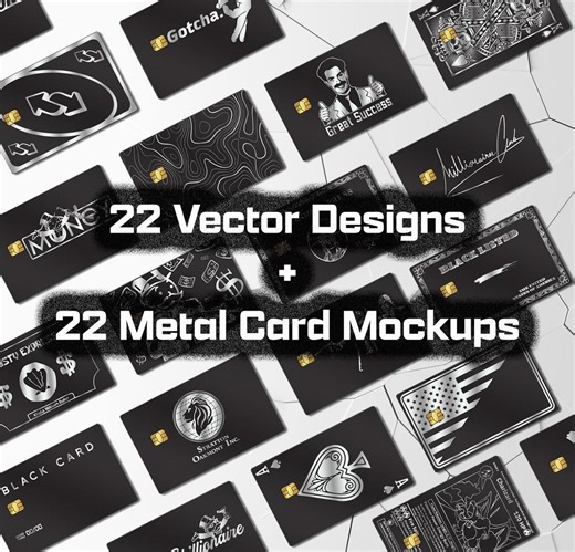 Ultimate Metal Card Design   Mockups Business Bundle - 22 Vector Designs & 22 Mockups | Digital Downloads - Etsy