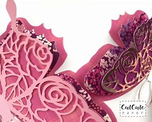 Rose Wing Paper Butterfly SVG: Cricut, Silhouette, Laser Cut (digital Download) - Etsy