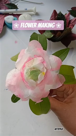 Easy napkin rose. Tissue paper flowers #diy #rose #shorts