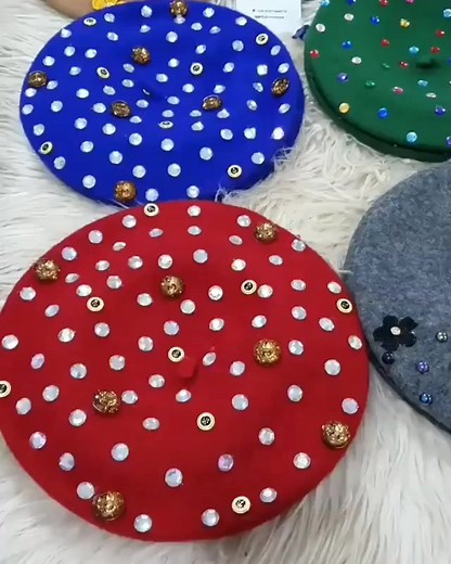 Embellishing beret caps made on preorder only For more details contact https://wa.me/254711168473 | Nickeu ladies collection | Facebook