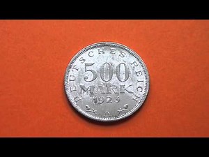 Old german money - The 500 Mark coin from 1923 in HD