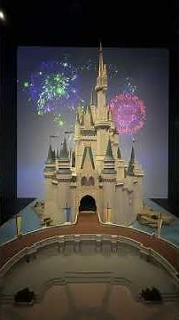 Disney100: The Exhibition: Paris: Cinderella Castle Model Lighting Up With Fireworks!