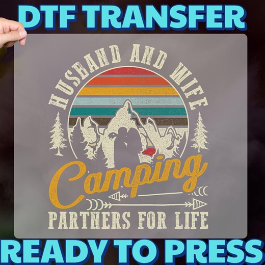 Husband and Wife Camping Partners DTF Transfer, Romantic Adventure Heat Transfer for Nature Lovers, Outdoor Anniversary Decal - Etsy UK