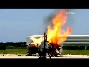 Nasa Mars landing craft Morpheus bursts into flames on take off at Kennedy Space Center