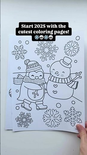 The cutest January printable coloring pages are here! ❄️🤍✨🙌🏻🪩