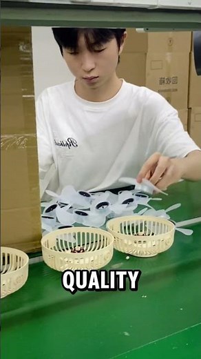Fast Fan Assembly! Factory Worker Builds Mini Plastic Fans