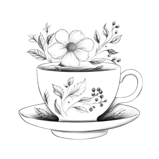 Teacup Floral PNG Bundle – 100  Cricut & Silhouette Files, SVG, DXF, Eps – Flower Botanical Nature Line Art, Stencil, Digital Craft - Etsy