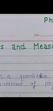 Units and measurements class 11