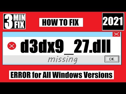 D3DX9_27.dll was Not Found? Fix Program can't Start d3dx9_27 is Missing from your Computer 32/64bit