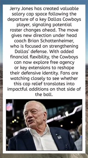 Jerry Jones Clears Cap Space for Defensive Reset 💰🏈