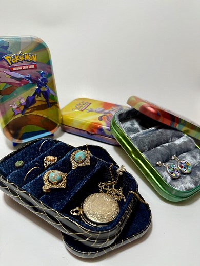 Pokémon Mini Tin Jewelry Box | TCG Organizer Handmade Velvet Lined Storage Case Upcycled Collectible Gift for Fans - Etsy