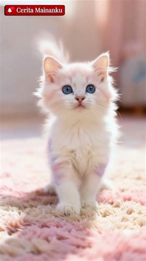 🎀 Anak Kucing Jalan di Karpet Super Lembut (Satisfying Loop) #cat #shorts #kitten #kucinglucu