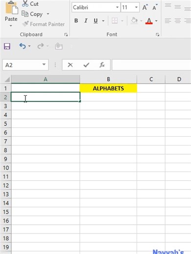 How to Write Alphabets in MS Excel