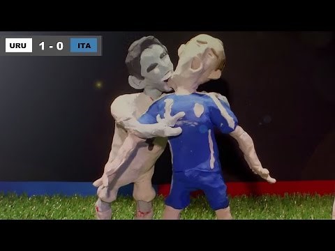 Luis Suarez the World Cup Zombie bites Chiellini