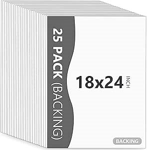 Somime 25 Pack Backing Boards Only - 18x24 Uncut White Mats Matboards, Acid Free & White Core Backerboards, Ideal for Photos/Pictures/Prints/Frames/Arts