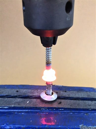 What Happens When two Screws test with friction welding. Part 22 #viralvideos #OddlySatisfying #viralexperiment #trending #tiktokvideos