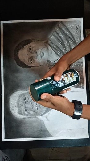 🧯fixative spray.... #shorts #ytshort #art #drawing