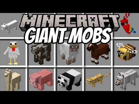 Minecraft: GIANT MOBS MOD | ENOURMOUS ANIMALS!! | Mod Showcase