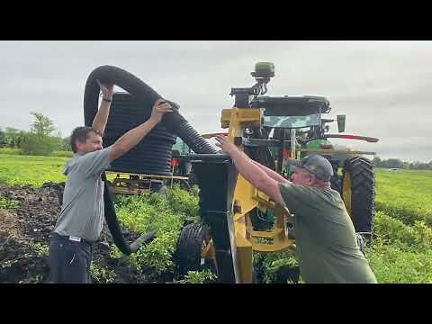 See what it takes to tile a farm field and hop in the cab to see setup steps for Soil Max tile plow