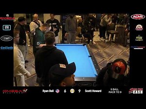 Ryan Bell vs Scott Howard - 9 Ball Race to 9 - LIVE from the Omega Action Room