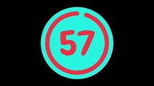 Download 60 seconds countdown timer in teal circle with red circle countdown on black background for free
