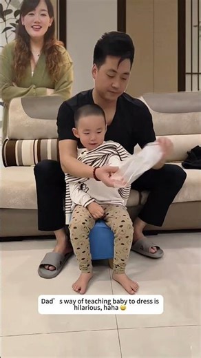 아빠의 옷 입히기 꿀팁, 속도 두 배로 올려요⚡/Dad's Dressing Hack, Double the Speed