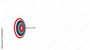 Archery target and shot of an arrow