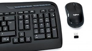 Logitech MK330 Kabelloses Tastatur-Maus-Set, 2.4 GHz Verbindung via Unifying USB-Empfänger, 4 programmierbare G-Tasten, 12 bis 24-Monate Batterielaufzeit, PC/Laptop, Griechisches-Layout - Schwarz