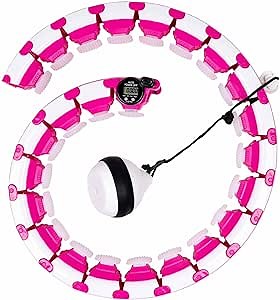 Weighted Hula Fitness Hoop, Smart Counter Infinity Hoop, 24 Detachable Knots Hula Fitness Hoop for Adults Weight Loss
