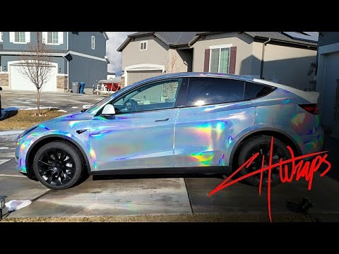Tesla Model Y HOLOGRAPHIC WRAP!!!! (BEST ONE YET)!!!