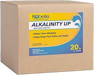 Robelle 20-Pounds Premium Alkalinity Up for Pools, Alkalinity Increaser for Swimming Pools, 100% Sodium Bicarbonate