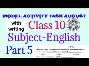 Model activity task class 10 english part 5 | Model activity task class 10|Class 10 part 5 New video