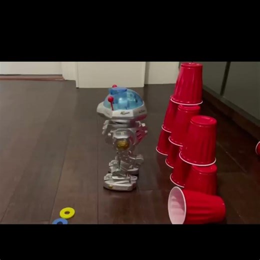 Robot vs Cup tower. Who will win??? #robot #shorts