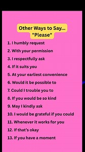 4.6K views · 22 reactions | Other way to say please part_4 #englishlearning | English Class | Facebook