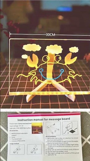 Acrylic LED Drawing Board ✨ Glow Erasable Magic Memo Board with 7 Color Markers | Kids DIY Toy