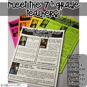Meet the 7th grade Teachers Newsletter- EDITABLE - Basic Printer Friendly