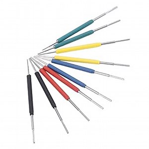 Kadimendium 10Pcs Mini Grabber SMD IC Test Hook Clips Probes Silicone Jumper Wires Leads Kit Micro IC Hook Clip for Logic Analyzer