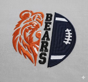 Bears Football Embroidery Design: Chicago Team Logo (5 Sizes, Digital File) - Etsy