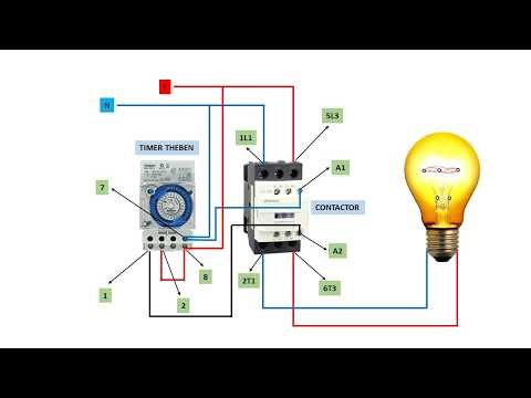 Controlling house lights using a timer and a contactor | contactor in using by timer