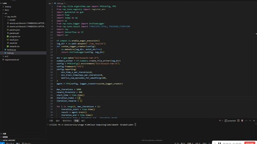 Reinforcement Learning Training on Ray RLlib