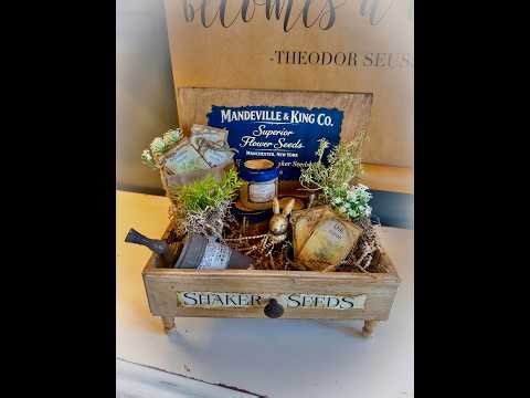 DIY! Primitive Seed storage box with Seeds